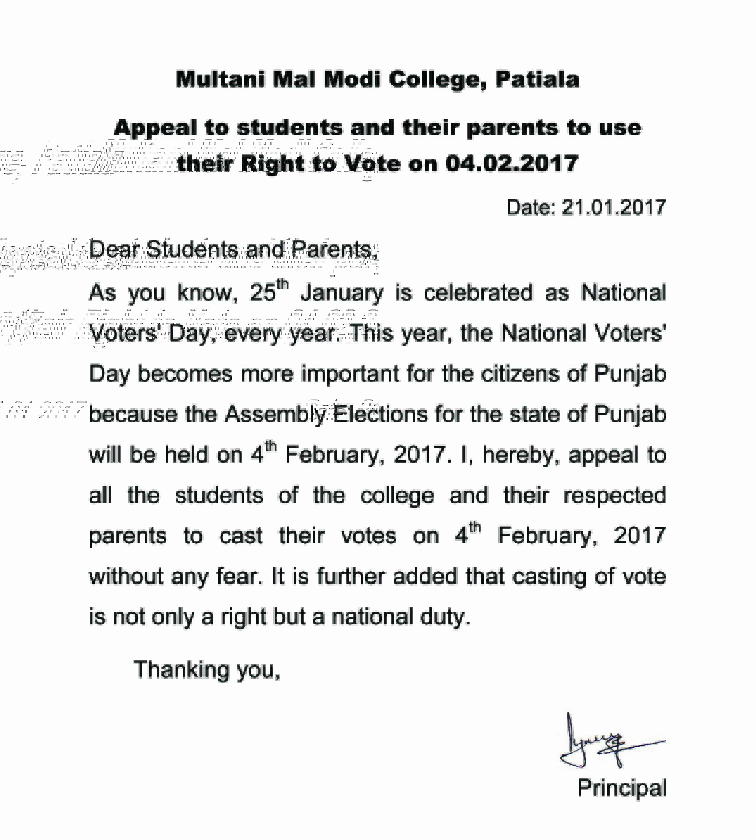 » Appeal to students and their parents to use their Right to Vote on 04 ...